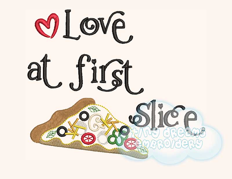 Love at first slice embroidery design - Tiny Dreams Embroidery