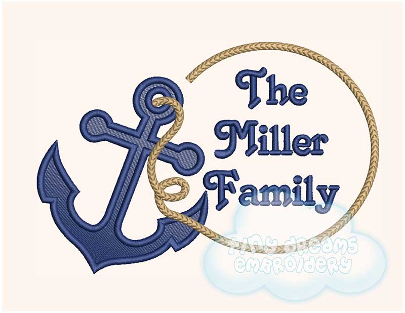 Anchor monogram/name (name/monogram/font not included) embroidery ...
