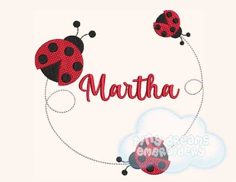 Ladybug name/monogram (name/monogram/font not included) embroidery ...