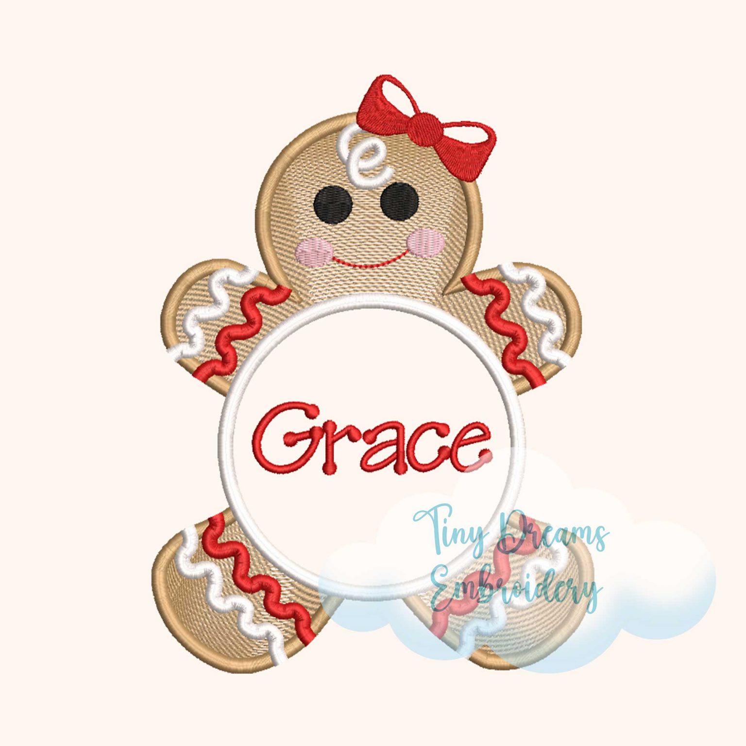 Gingerbread Cookie Digital Machine Embroidery Design Christmas Girl ...