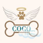 Dog Bone Digital Machine Embroidery Design Angel Dog Custom Monogram ...