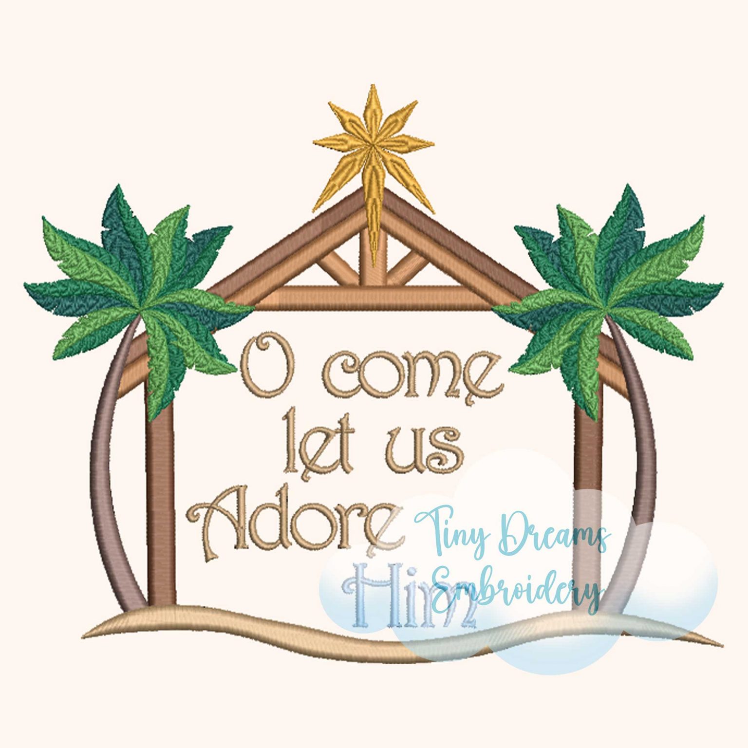 Christmas Manger Digital Machine Embroidery Design Christmas Star ...