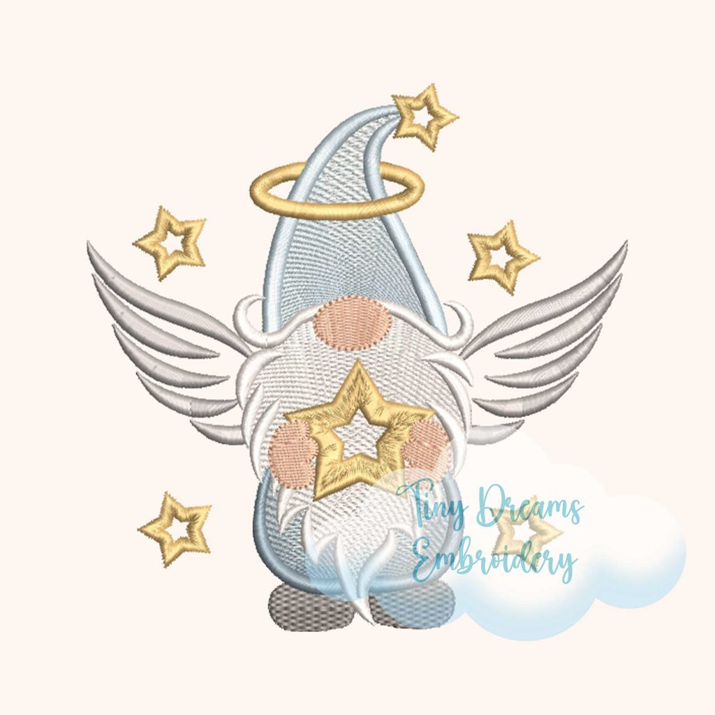 Angel Gnome Digital Machine Embroidery Design Angel Star Design ...