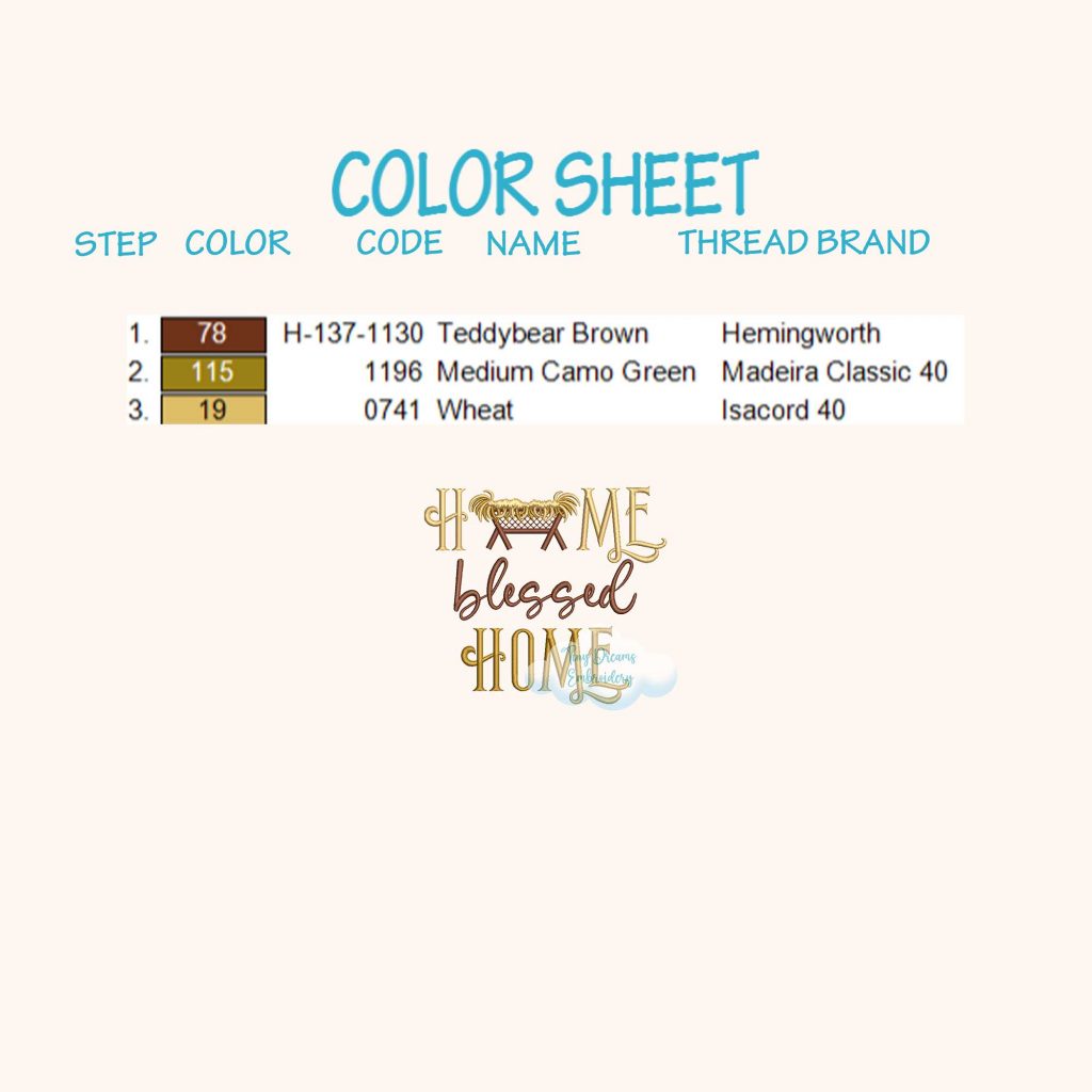 Home Blessed Home Digital Machine Embroidery Design Nativity Embroidery ...