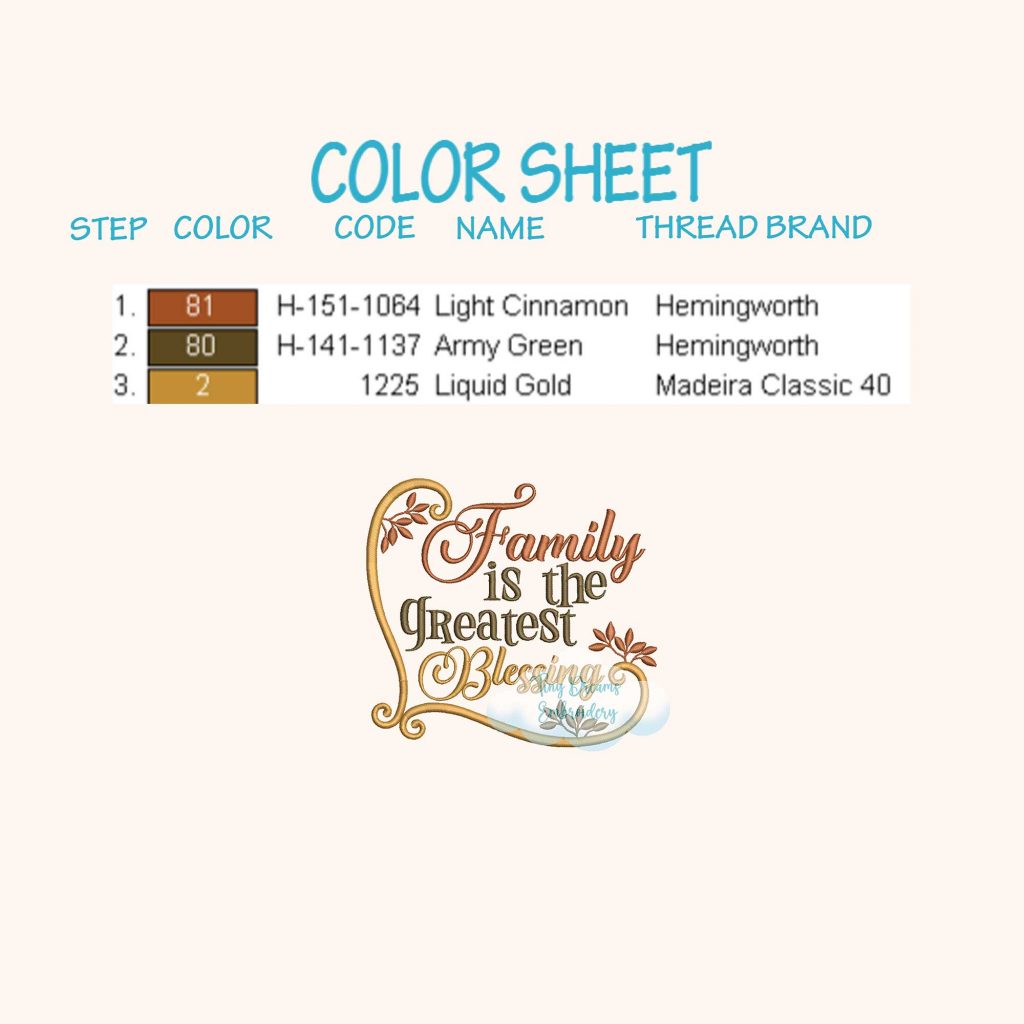 Family Blessing Digital Machine Embroidery Design Blessed Fall Design ...