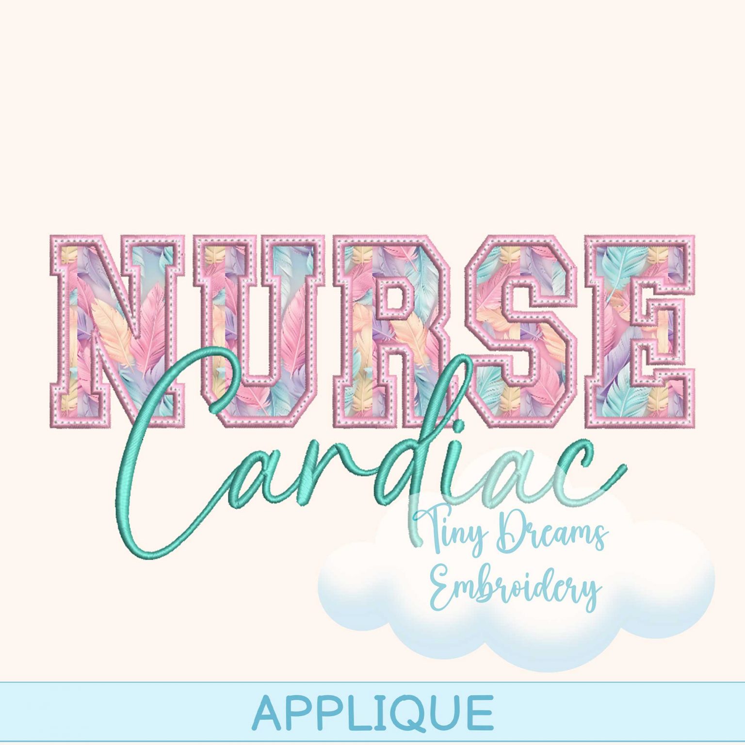 Cardiac Nurse Digital Machine Embroidery Design Applique Cardiology ...