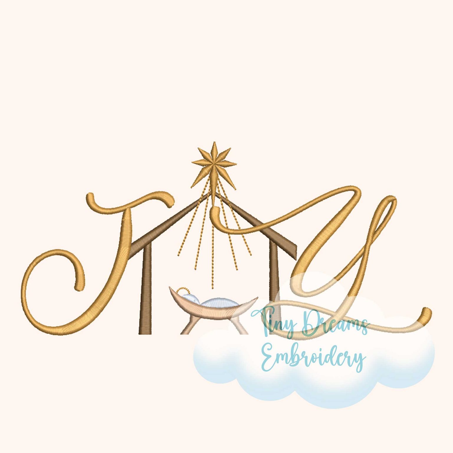 Joy Nativity Christmas Digital Machine Embroidery Design Baby Jesus ...