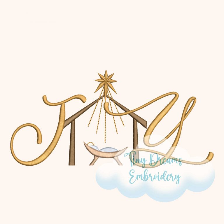 Joy Nativity Christmas Digital Machine Embroidery Design Baby Jesus ...