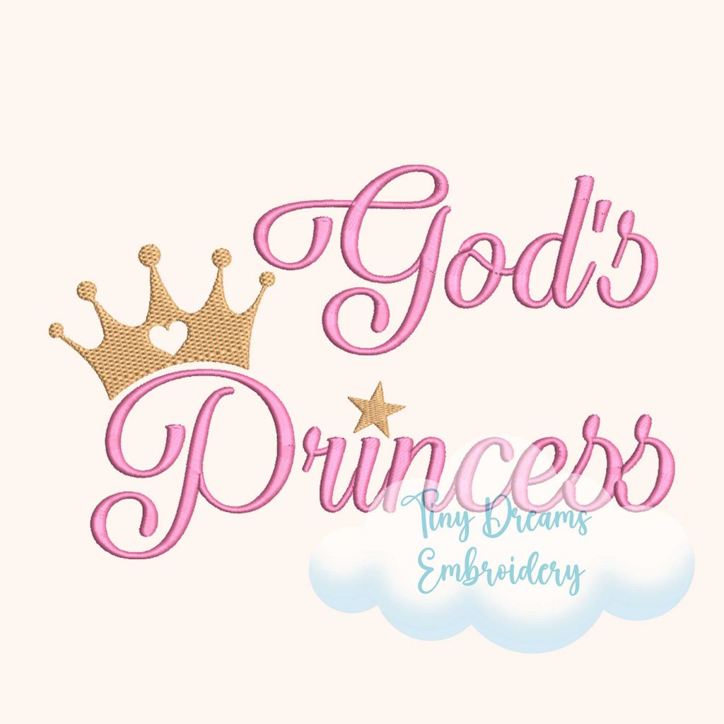 God Princess Digital Machine Embroidery Design Princess Crown ...