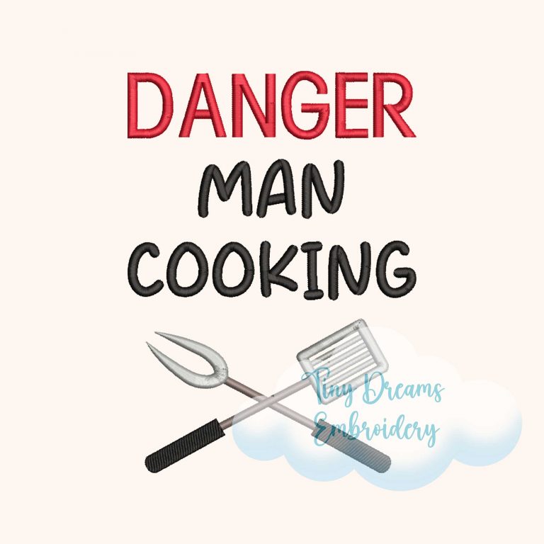 Danger Man Cooking Digital Machine Embroidery Design Kitchen Design ...