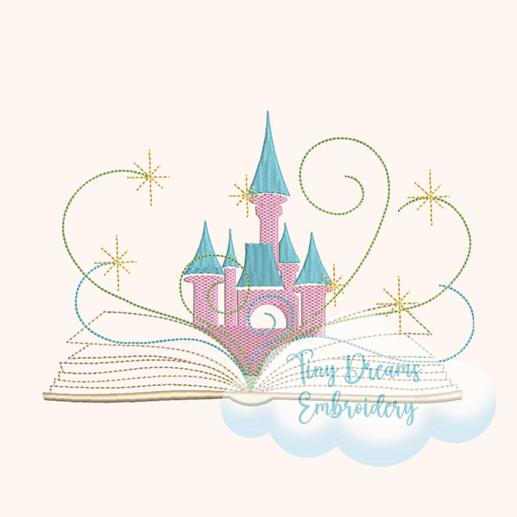 Castle Fairytale Story Time Digital Machine Embroidery Design Reading ...