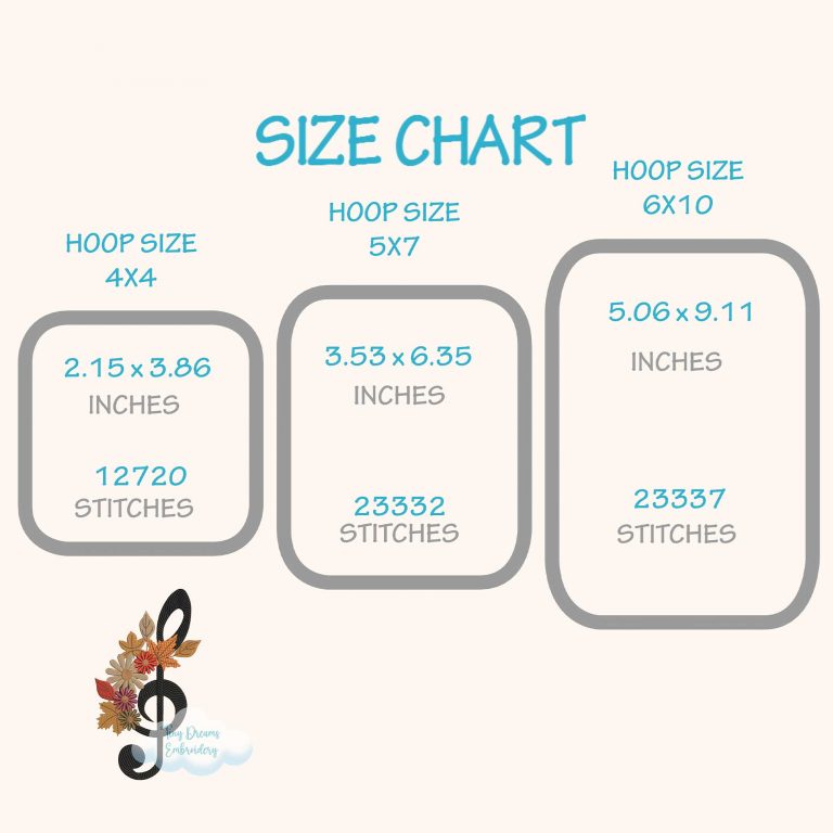 Autumn Fall Music, Treble Clef, Autumn Leaves: Machine Embroidery ...