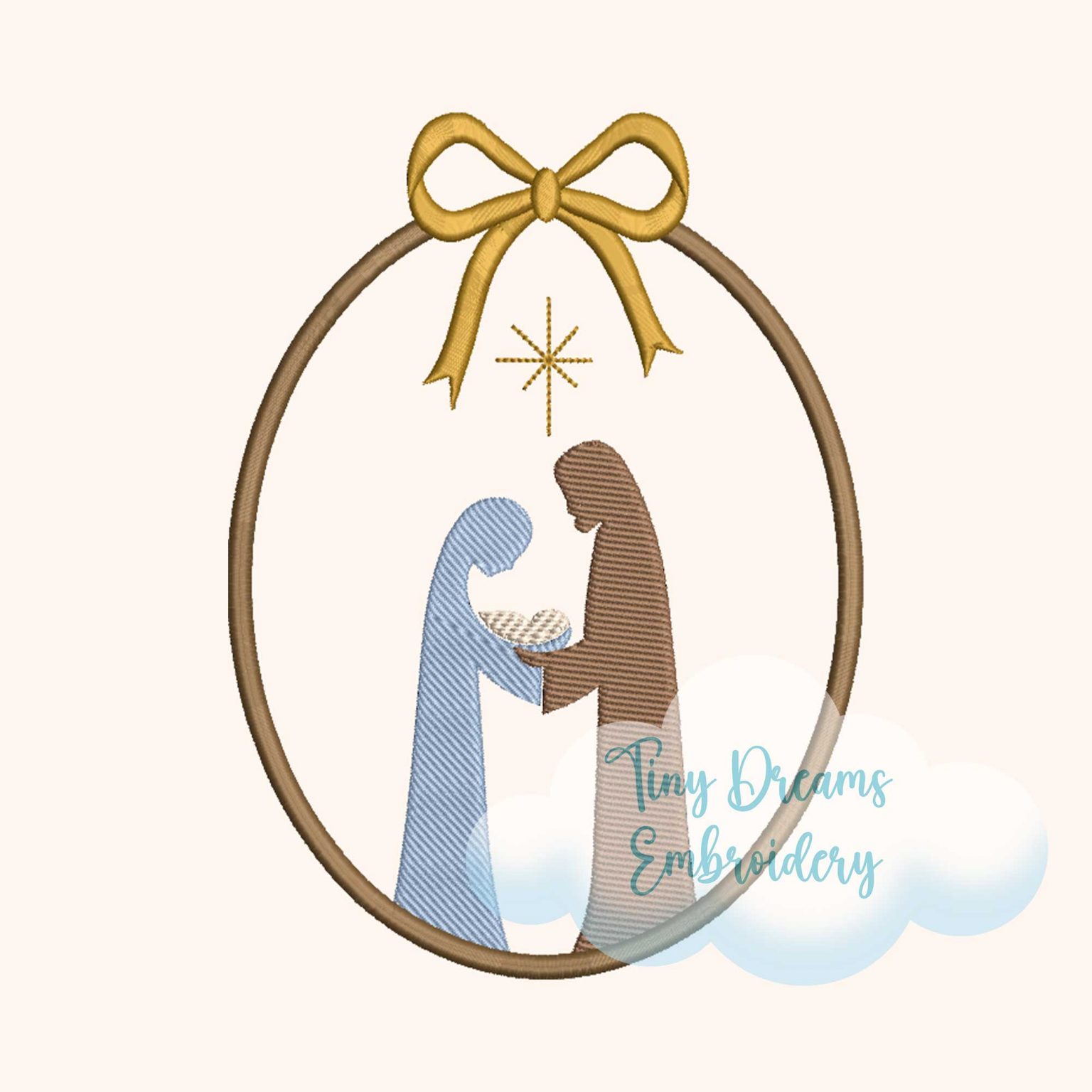 Nativity Christmas Embroidery Design: Virgin Mary, Joseph and Baby ...
